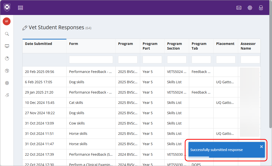 Edit or delete a student's ePAD assessment (Original) - eLearning - University of Queensland
